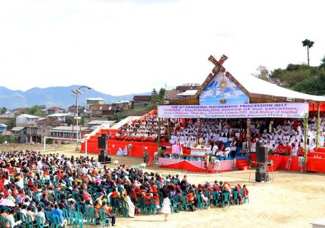Tangkhul Catholics take out huge procession | Assam Times