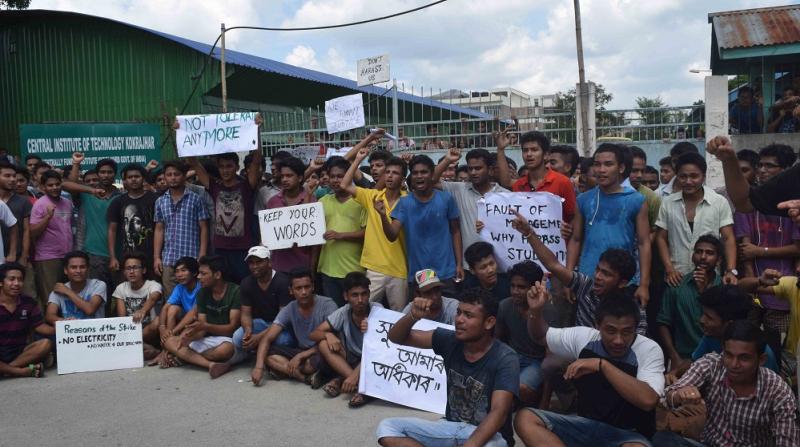 CIT students staged sit-in protest | Assam Times